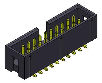 중국 2.54mm Box Header Connector 2*3-2*32Pin Nylot6T 3AMP SMT Type With Pegs 판매용