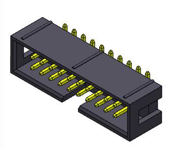 중국 2.54mm Box Header Connector 2*3-2*32Pin Nylot6T 3AMP SMT Type With Pegs 판매용
