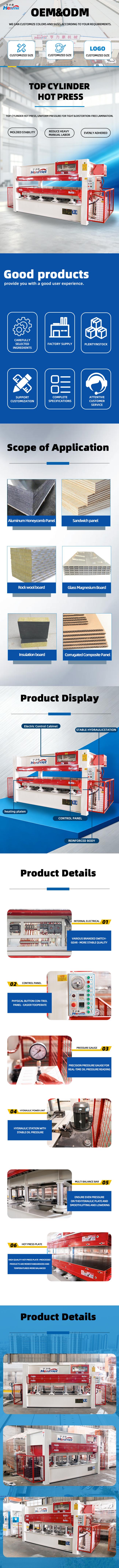 Top-Acting Hydraulic Hot Press Single Layer Thermal Oil Heating Panel Lamination Machine