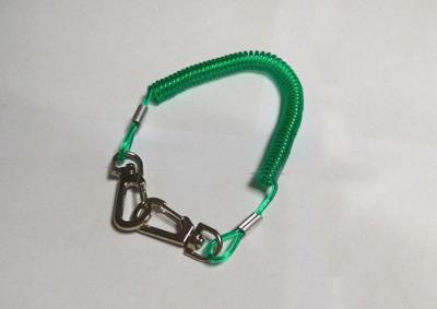 China 140MM Green PU Coated Coil Safety Tool Lanyard for Hand Tools for sale