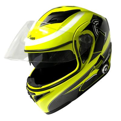Cina Doppie cuffie di Bluetooth della motocicletta di Flip Up Motorcycle Modular Helmet della visiera in vendita