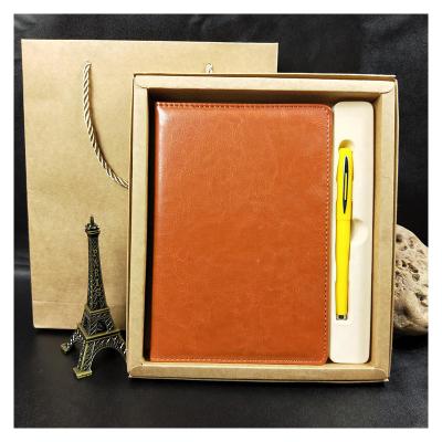 Leather Cover Material Folded Leaflet Binding Custom A5 PU Cover Note Book with