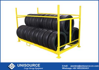 China Estantes plegables del almacenamiento de Warehouse para los neumáticos, estante de amontonamiento de dos niveles del almacenamiento de neumático en venta
