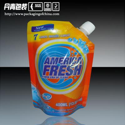Cina sacchetto liquido d'imballaggio detergente con il becco d'angolo, doypack su misura in vendita