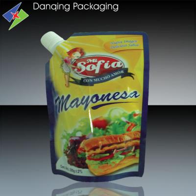 Cina stia sul sacchetto liquido con il becco per la borsa d'angolo d'imballaggio del becco della salsa avvitata con il cappuccio in vendita
