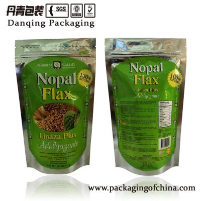Cina L'alimento d'imballaggio a chiusura lampo del foglio di alluminio del biscotto insacca il lino Doypack del Nopal in vendita