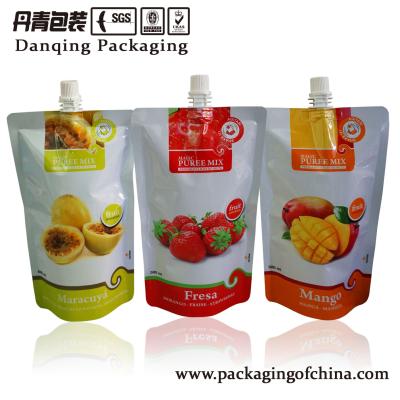 China Levántese la bolsa del jugo, leche de coco impresa se levantan la bolsa con el canalón en venta
