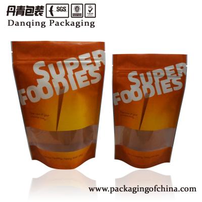 中国 ziplock が付いている軽食の doypack は、ジッパーが付いている袋を立て、明確な窓は、ジッパーが付いている袋を立てます 販売のため