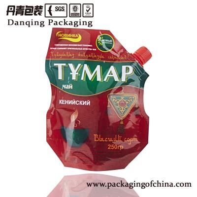 China der verpackende Tee, stehen oben Beutel mit Tülle, Nahrung-doyapack Tasche, kundengebundene Tasche zu verkaufen