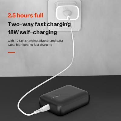 Fast Charging Mini Power Bank 10000mAh ABS Material Black / White