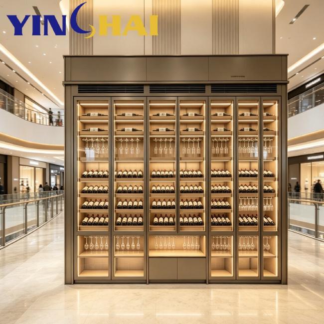 Customizable Thermostatic Wine Cabinet with Oak Racks & APP Smart Control 0