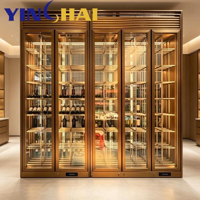 Customizable Thermostatic Wine Cabinet with Oak Racks & APP Smart Control 0