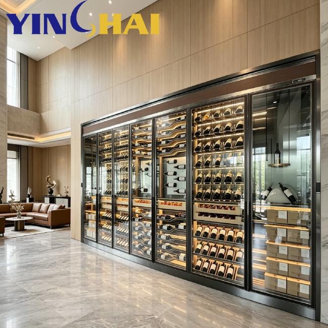 Customizable Thermostatic Wine Cabinet with Oak Racks & APP Smart Control 0