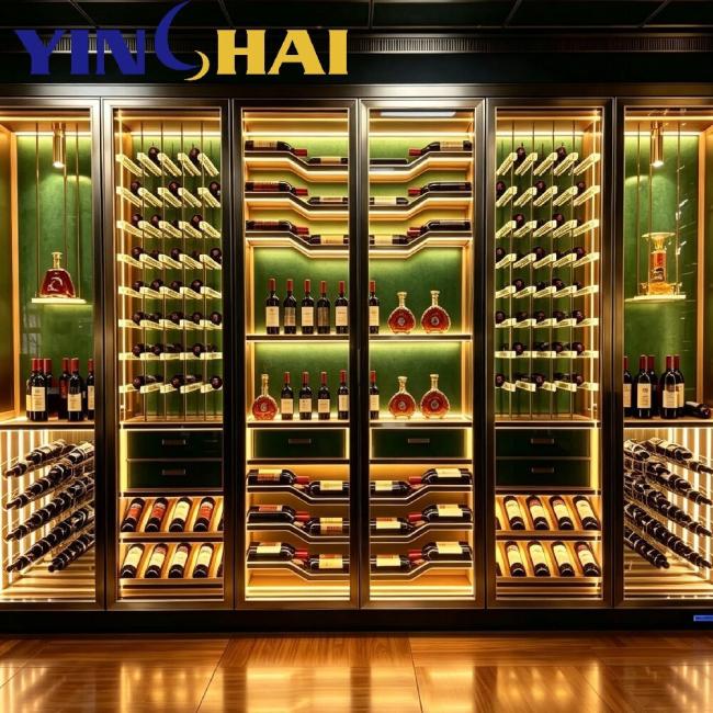 Customizable Thermostatic Wine Cabinet with Oak Racks & APP Smart Control 0