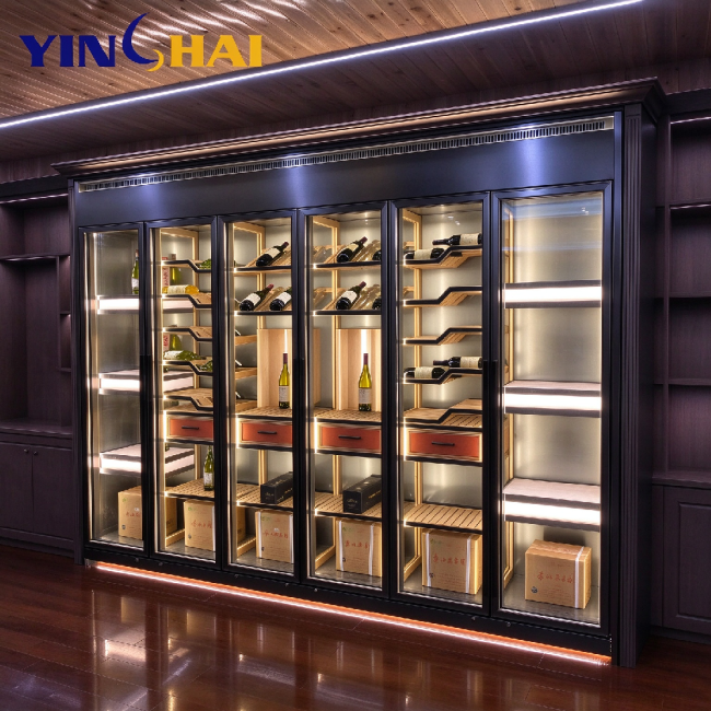 Customizable Thermostatic Wine Cabinet with Oak Racks & APP Smart Control 0