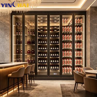 China Commercial Glass Vibration Free Wine Cooler Multi-Door LED Large Capacity for sale