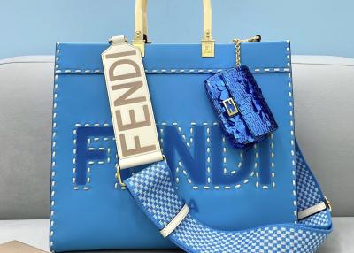 Cina Tracolla di cuoio di Tote Shopper Bag Blue With delle donne di cucitura singola in vendita