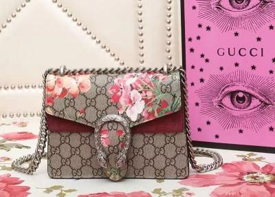 Cina Borsa della spalla di rosa di rettangolo, Rose Pattern Vintage Chain Bag in vendita