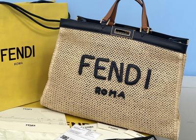 Cina Albicocca 41cm Tote Bag Lazy French Style tessuto a mano di Peekaboox in vendita
