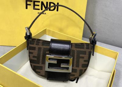 Cina Borsa sotto le ascelle di lusso della tela, singole borse della spalla della cinghia di Brown in vendita