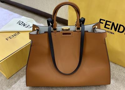 Cina Bubusettete Brown 40cm Tote Shopper Bag Geninue Leather alto Capicity in vendita