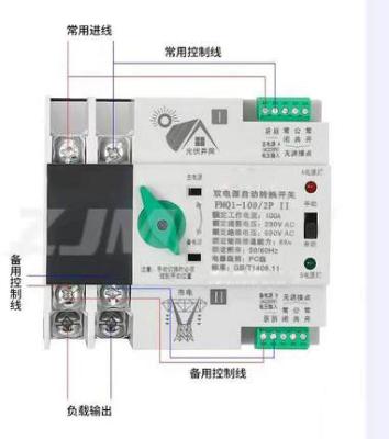 China rejilla solar automática del interruptor 16A 63A 80A de la transferencia del ATS de 230V 2P en venta