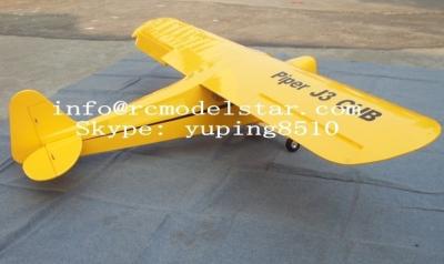 Cina Corredi dell'aeroplano di giallo RC della benzina del pifferaio J3 30cc Warbird con l'OEM della fusoliera di vetro di fibra in vendita