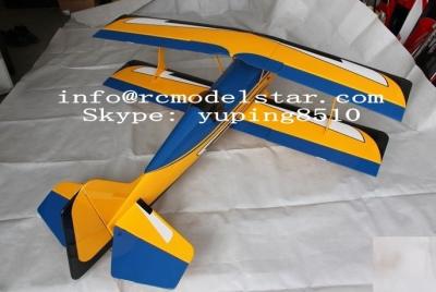 中国 超 Pitts 50cc 71in 子供のための青黄色い RC の模型飛行機ライト 販売のため