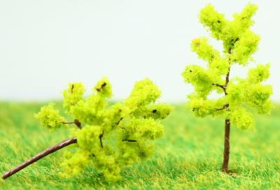 Cina Ferrovia paesaggi in miniatura modello alberi giallo verde Avenue piantare filo dell'albero 3,5 cm in vendita