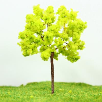 中国 建築ミニチュアのスケール モデル木黄色緑道線ツリー 9 cm 販売のため