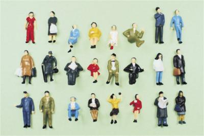 Cina P87-24 1:87 persone di modello in scala architettonica HO dipinto Figure 2.0 cm in vendita
