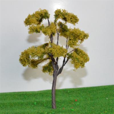 中国 ワイヤー木を植える 100mm の鉄道景色のミニチュア モデル木の黄色い道 販売のため