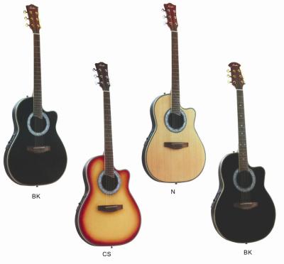 Cina Chitarra acustica elettrica attillata tagliata senior della parte posteriore rotonda/banda occidentale AF4120CR-EQ2 del professionista 3 della chitarra in vendita
