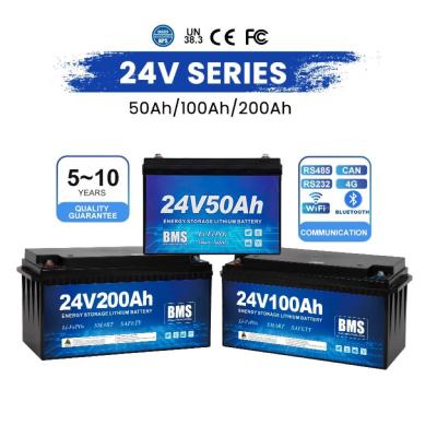 China 12V 100Ah Deep Cycle ion Battery 200Ah 24V Lithium Ion Battery Pack for Camping Car RV Boat for sale