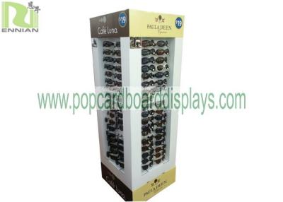 中国 4 側面 PDQ のサングラスのための多彩な段ボール表示ホックの棚 販売のため