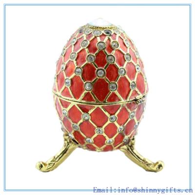 Китай яичко побрякушки кристаллов яичка Faberge коралла box_coral сформировало побрякушку с стразом продается
