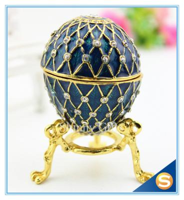 Китай Handmade Enamel metal decorative egg boxes with diamond продается