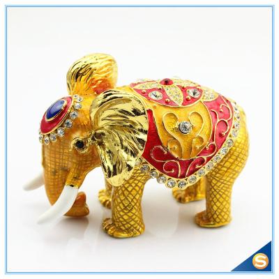 Китай Thai Style Elephant Enamel Ornaments Jewelry Box Home Furnishing Lucky Elephant Trinket Box продается