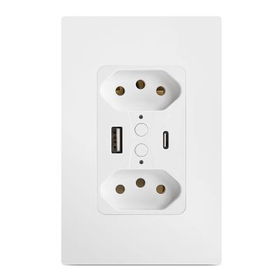 China Annatel Tuya Wifi Socket 110V - 240V Brazilian Wall Outlet With USB And Type C Socket for sale
