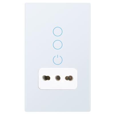 China 10A Italian Wall Socket 50Hz / 60Hz 2 Gang Wifi Switch With Socket for sale