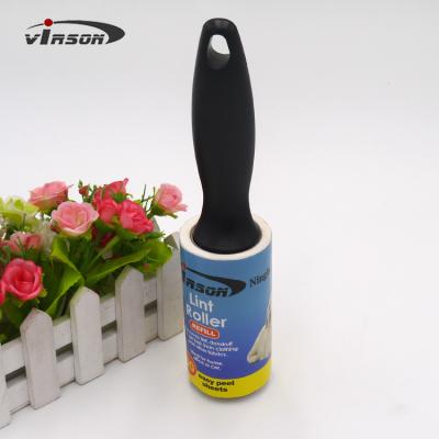 China Cabello de mascota de mango negro pegajoso rodillo de lino desechable en venta