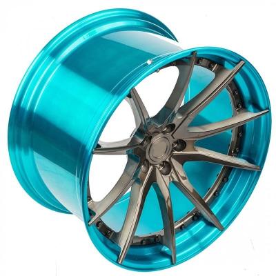 China Ruedas de aleación forjada de lujo personalizadas de 2 piezas para coches de carreras de gama alta en venta