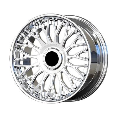 China Disco profundo de cromo forjado a medida llantas de 2 piezas para automóviles de 18 a 24 pulgadas en venta