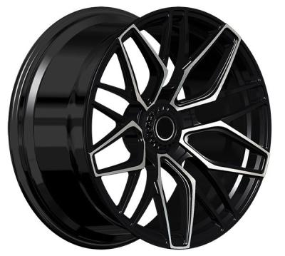 China Pintura de color brillante de tipo centrobloqueado Ruedas personalizadas forjadas de 18 a 19 pulgadas con llantas de cara de máquina negra en venta