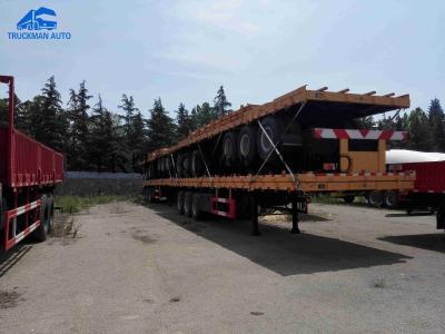 Cina Trasporto a base piatta del rimorchio del contenitore di trasporto di sicurezza 40 Ft con la gomma di Linglong in vendita