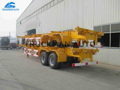 中国 骨格容器のトレーラー20フィートの色の三角形のタイヤに荷を積む30トン 販売のため