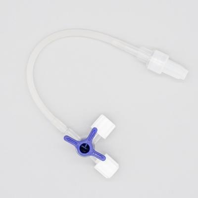 中国 PCポリ塩化ビニールのABS外科高圧IV延長管を持つ三方停止雄ん鶏 販売のため