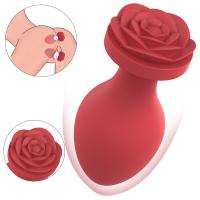 Quality drop shipping silicone rose sex toys rose black anal massager butt plug anal plug set for sale