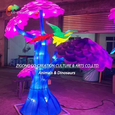 China Engineering Impact and Durability Orange Bird Sculptures for Eye-Catching Lantern Tree Decorations for sale