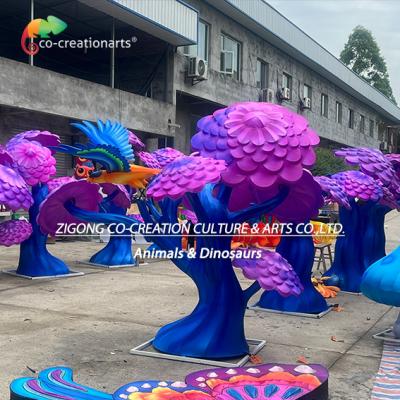 China Engineering Impact and Durability Orange Bird Sculptures for Eye-Catching Lantern Tree Decorations for sale